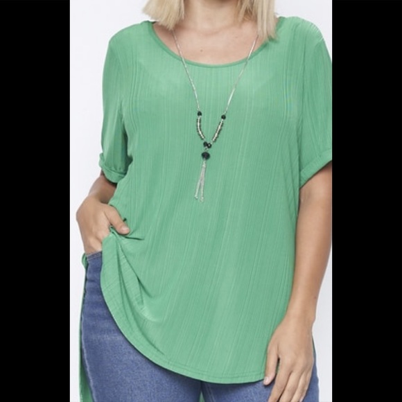 Stem Vine | Tops | Kelly Green High Low Tunic With Necklace Plus Size ...